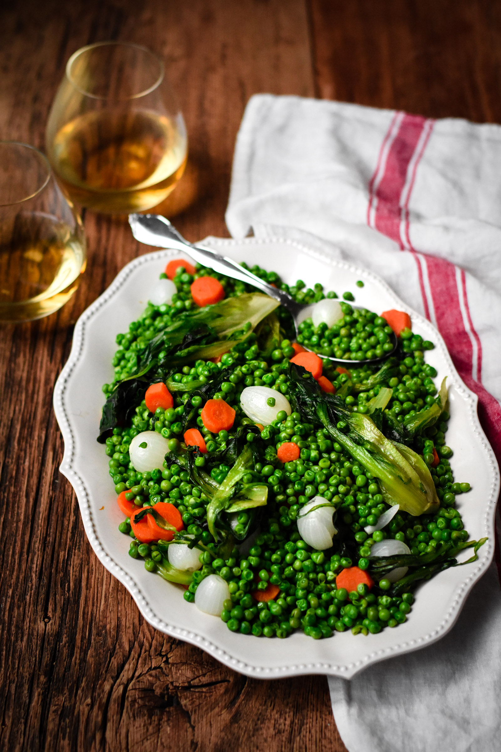 French Peas with Lettuce, Carrots and Pearl Onions - Pardon Your French