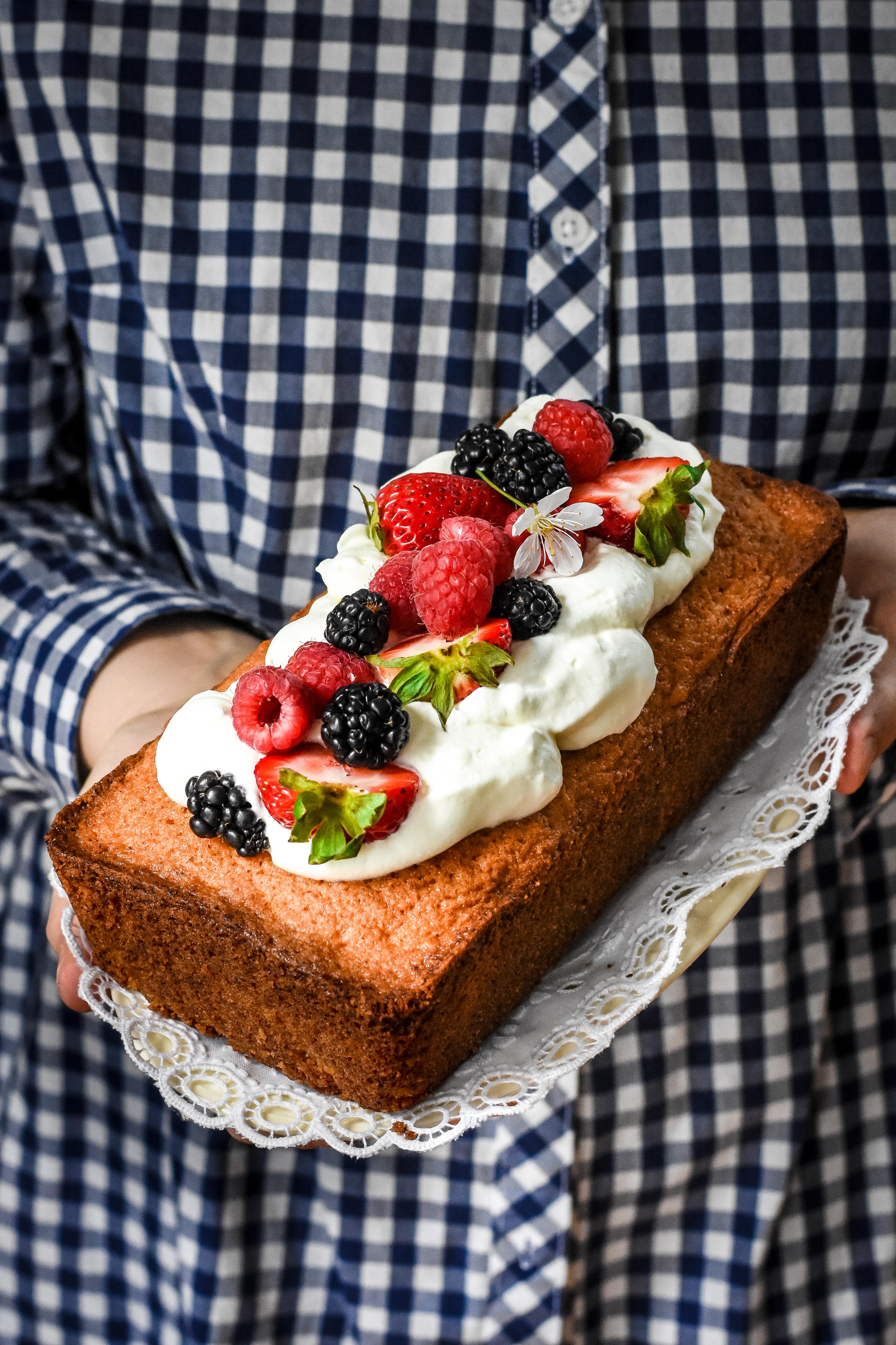 Breton Pound Cake (Quatre-Quarts) with berries and whipped cream ...