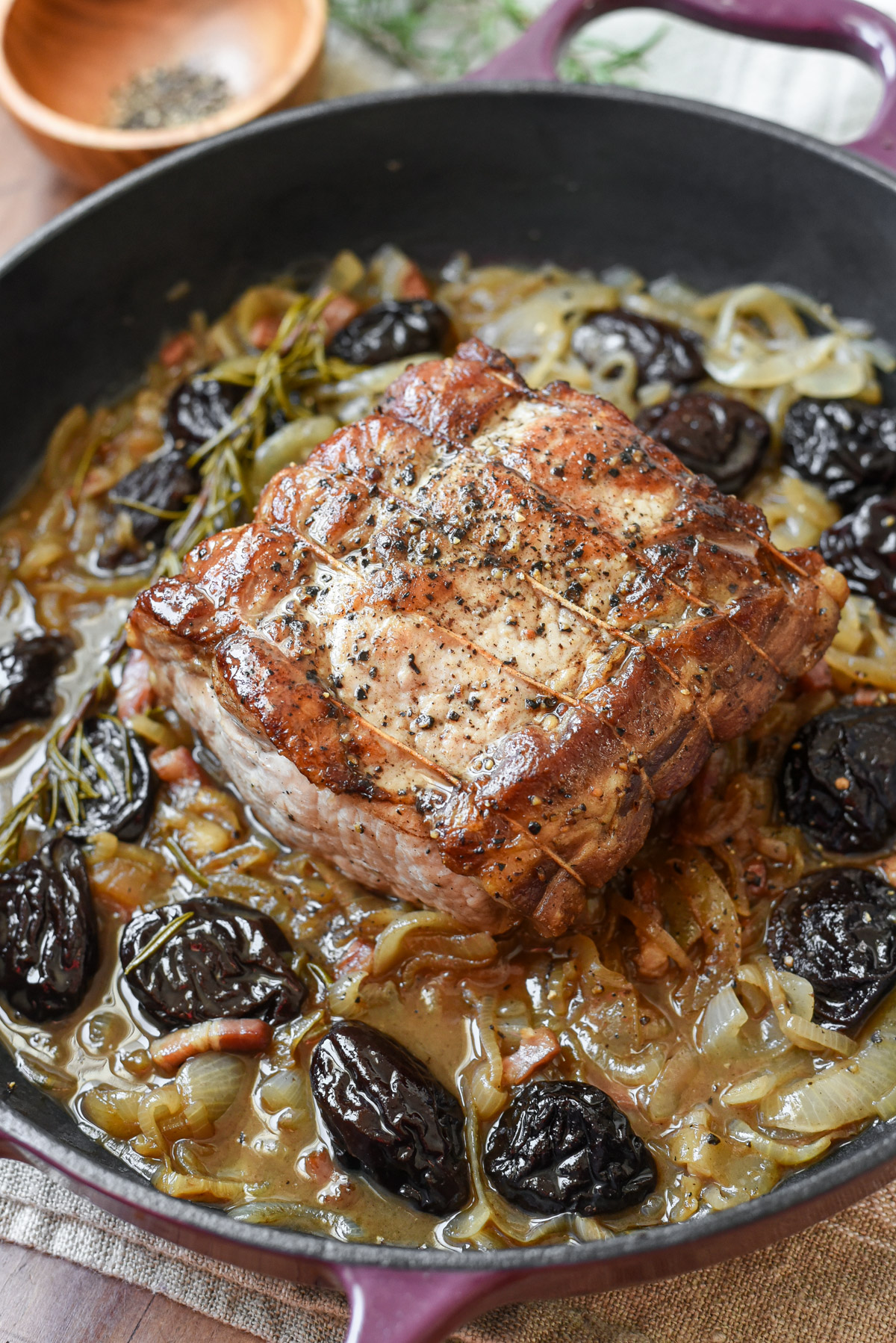Braised Pork Loin with Prunes (Porc aux pruneaux) - Pardon Your French